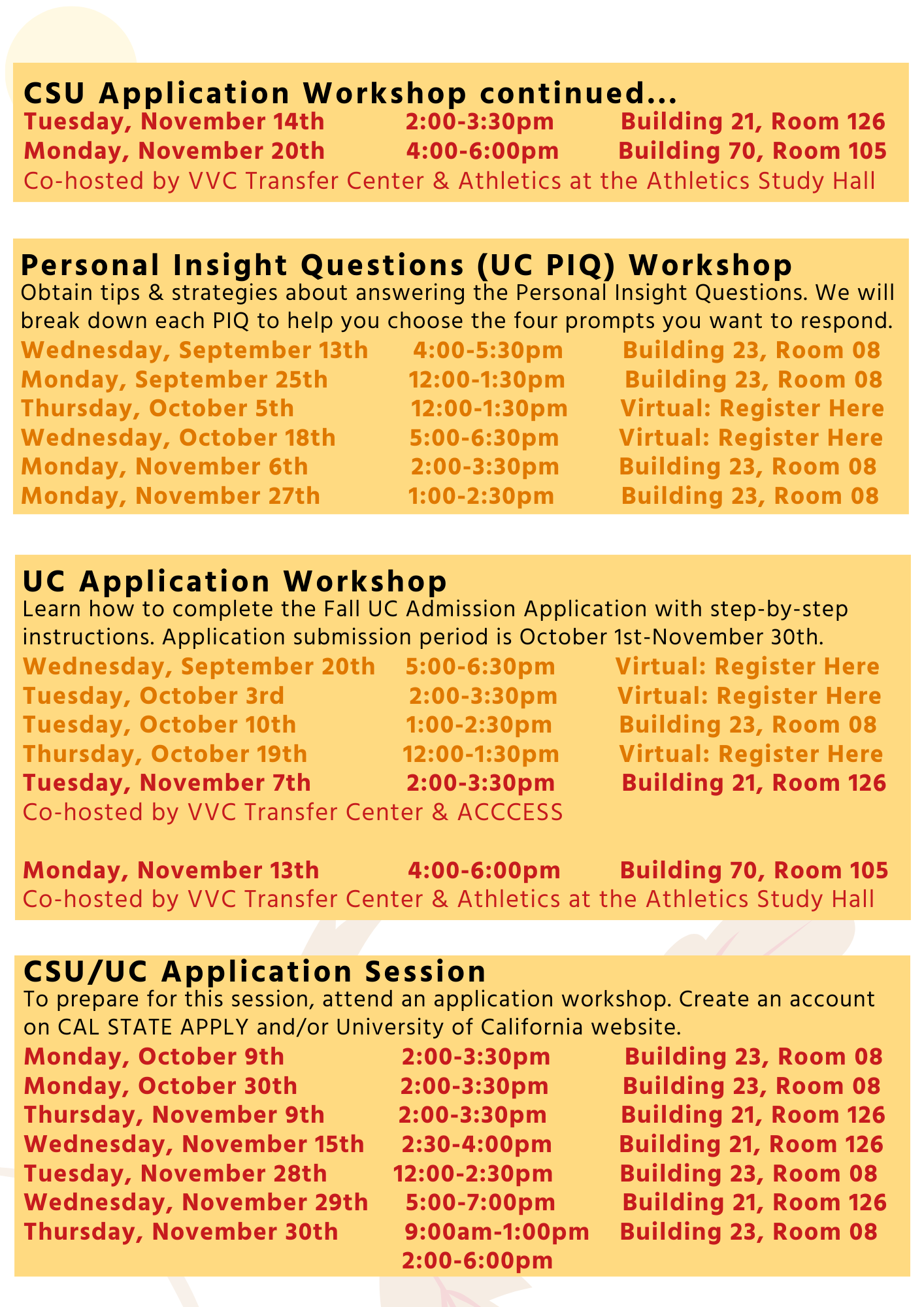 Workshops | Victor Valley College