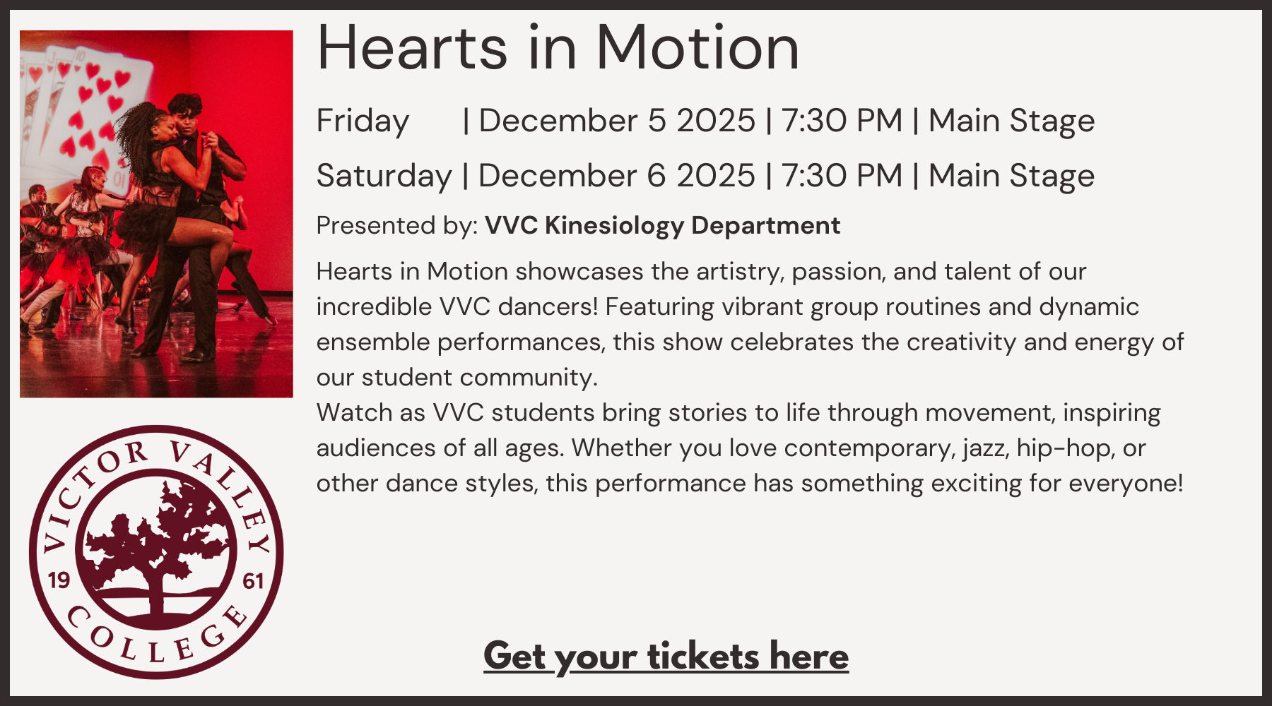 Tickets | Victor Valley College