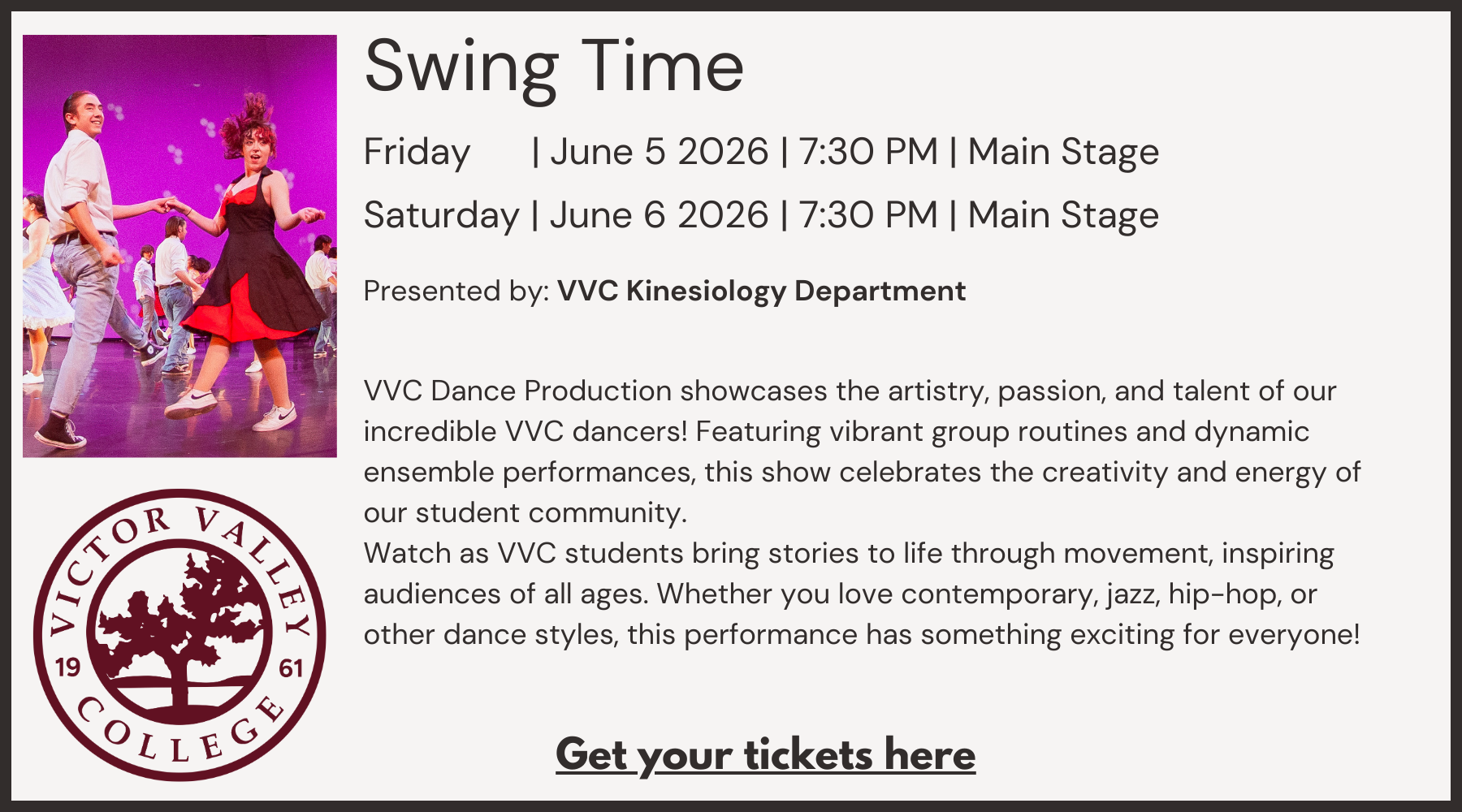 Tickets | Victor Valley College